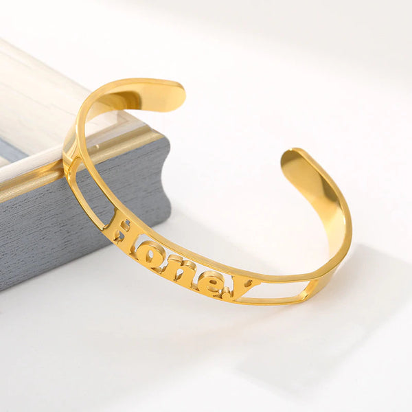 Custom Name Bangle, Personalized Name Bracelet, Customize Your Bracele ...