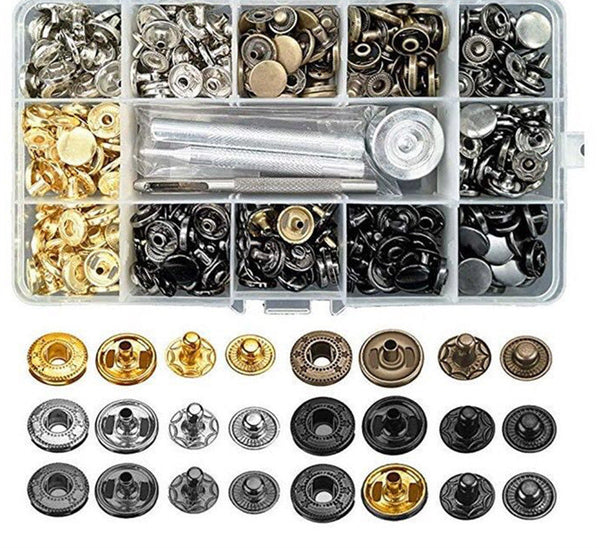 Snap Fasteners - Round Clothing Snaps - Metal Snaps Button Press Stud ...