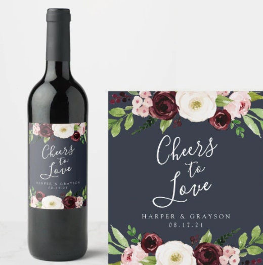 20 Pcs Custom Wine Bottle Labels for Wedding Reception Parties Engagem ...