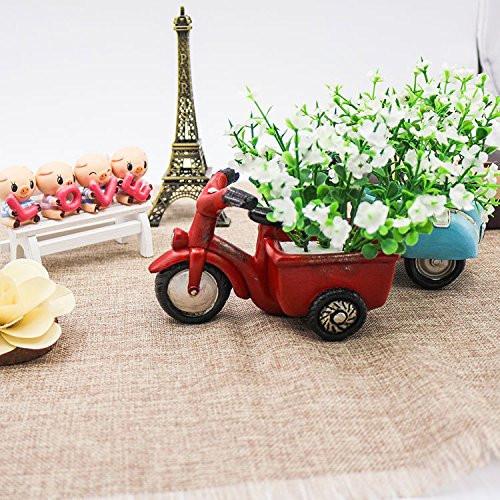 LightningStore Cute Blue Red Motorcycle Bike Succulent Plants Pot Micr