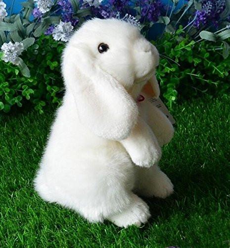 LightningStore Adorable Cute White Rabbit Stuffed Animal Doll Realisti